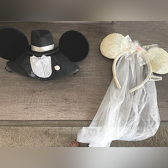 Disney | Accessories | Disney Mickey Minnie Bride And Groom Ears | Poshmark